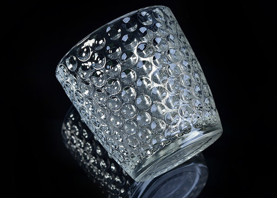 Embossed Nail Design Glass Candle Holder Christmas Deco Glass Candle Jars