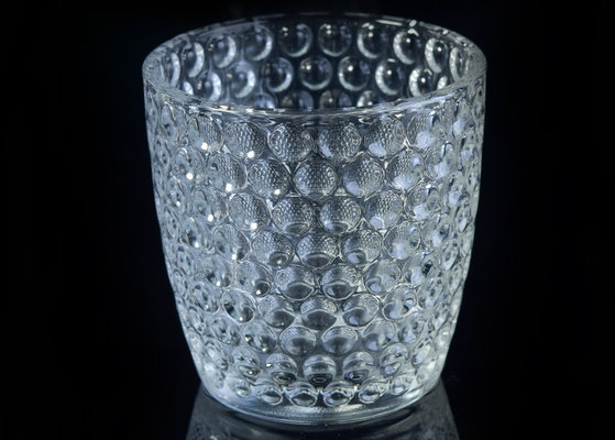 Embossed Nail Design Glass Candle Holder Christmas Deco Glass Candle Jars