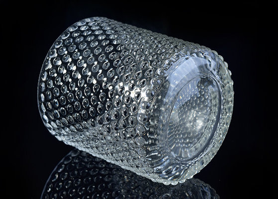 Home Deco Custom Nail Glass Candle Holder / Glass Cylinder Candle Holders