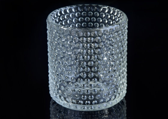 Home Deco Custom Nail Glass Candle Holder / Glass Cylinder Candle Holders