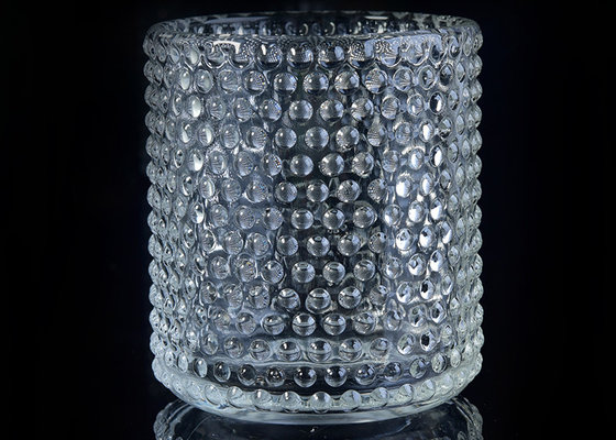 Home Deco Custom Nail Glass Candle Holder / Glass Cylinder Candle Holders