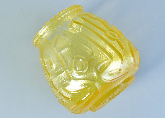 Custom Soda Lime Glass Candle Container For Home Decor , Yellow