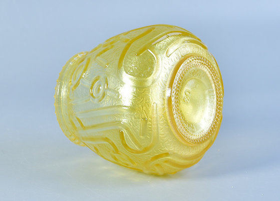 Custom Soda Lime Glass Candle Container For Home Decor , Yellow