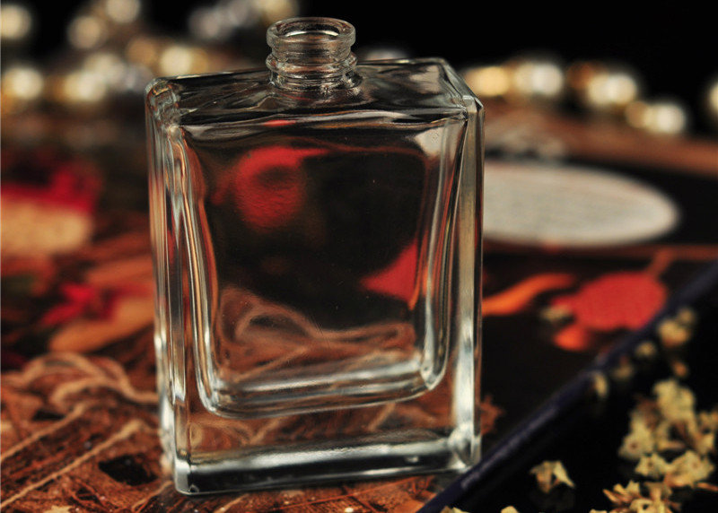Rectangle Glass Spray Perfume Bottles , 50 ML Perfume Bottle Protable