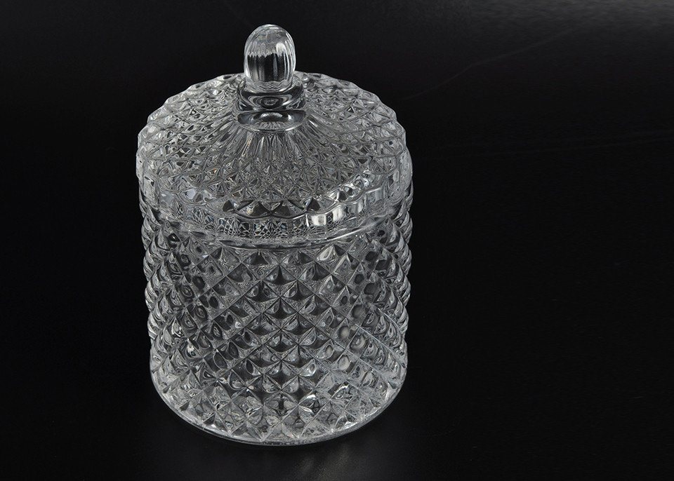 Elegant White Glass Dome Candle Holder Personalised Glass Jars With Lid