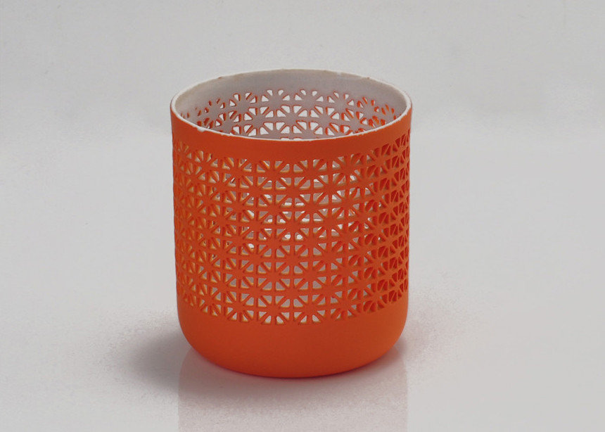 Recyclable Ceramic Candle Holder , Colored Votive Candle Holders