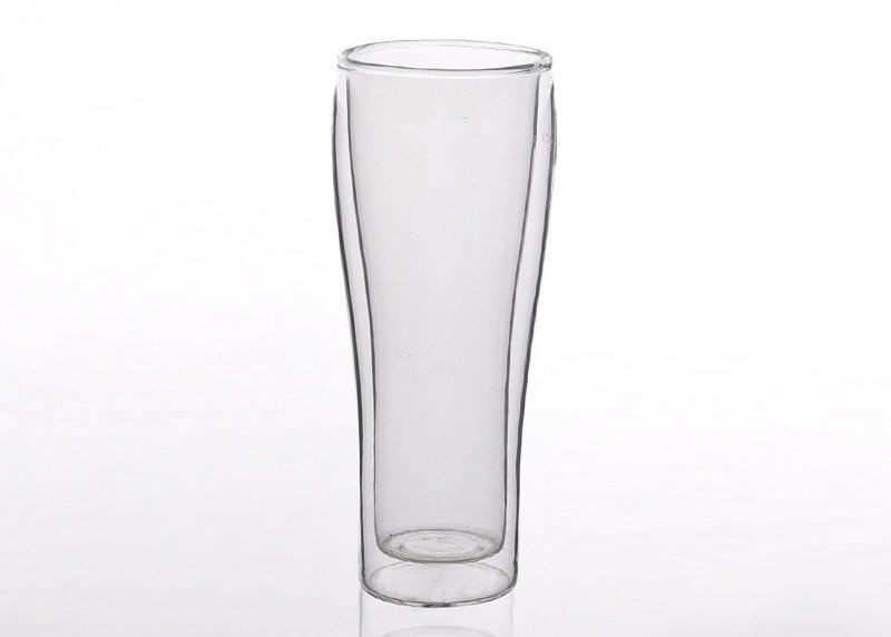 Fancy Tall Beer Double Wall Borosilicate Glass Chemical Resistance