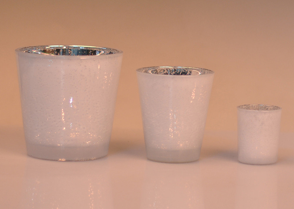 Home Interiors Clear Glass Votive Candle Holders Tall Lead Free