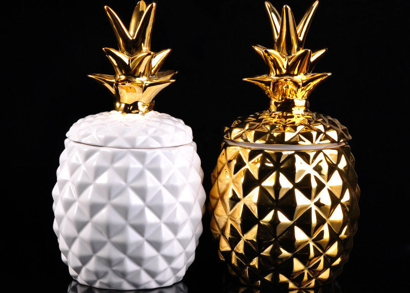 White Ceramic Candle Holder Modern Candle Holders Unique Pine Apple Shaped