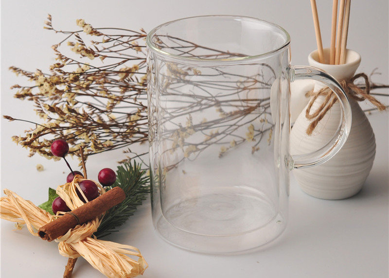 Eco - Friendly Small Glass Teapot Double Wall Glass Cup 80mm*80mm*120mm