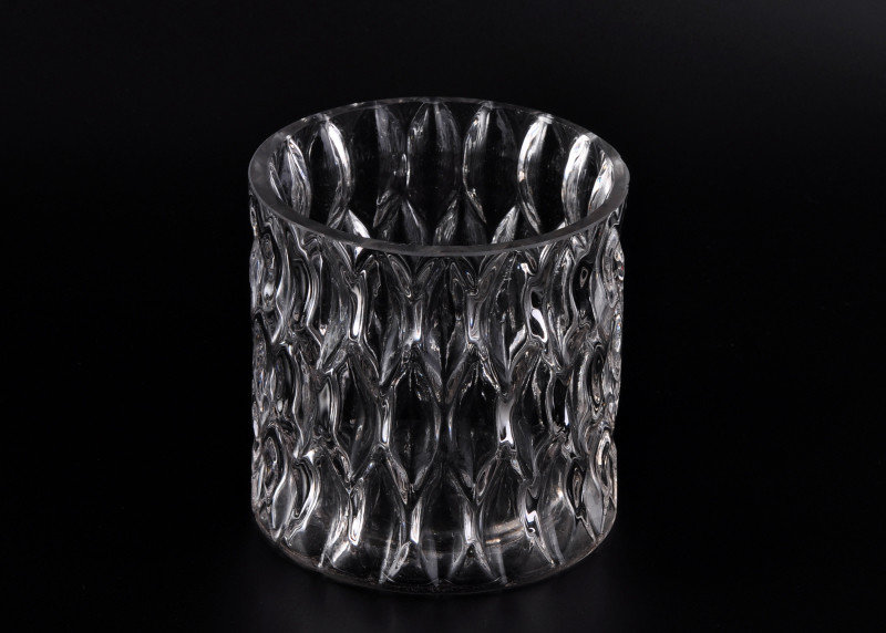 36OZ Large Wax Luxury Glass Votive Candle Holders With Pattern