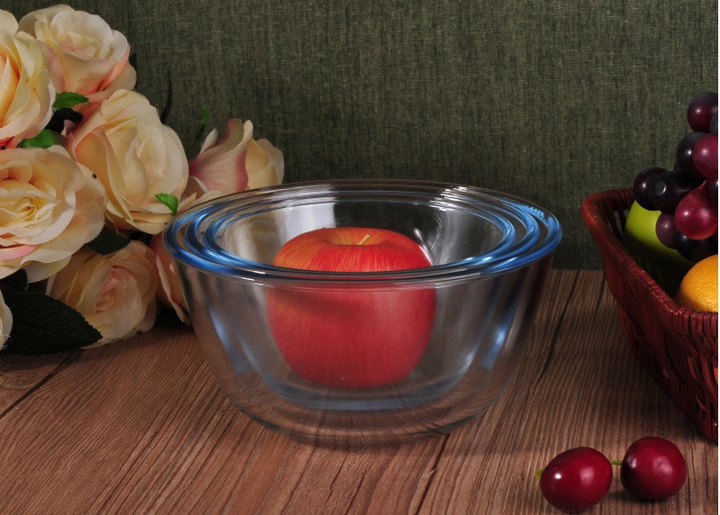 Transparent Heat Resistant Glass Salad Bowls Glass Oven Bowls with 6 Different Sizes