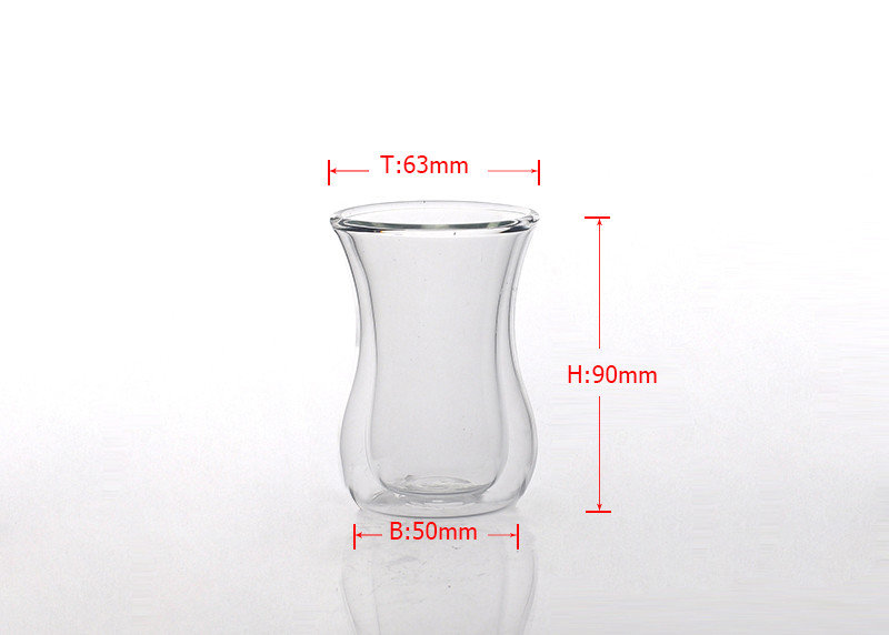 Insulated Wine Glasses Double Wall Borosilicate Glass For Juice / Beer