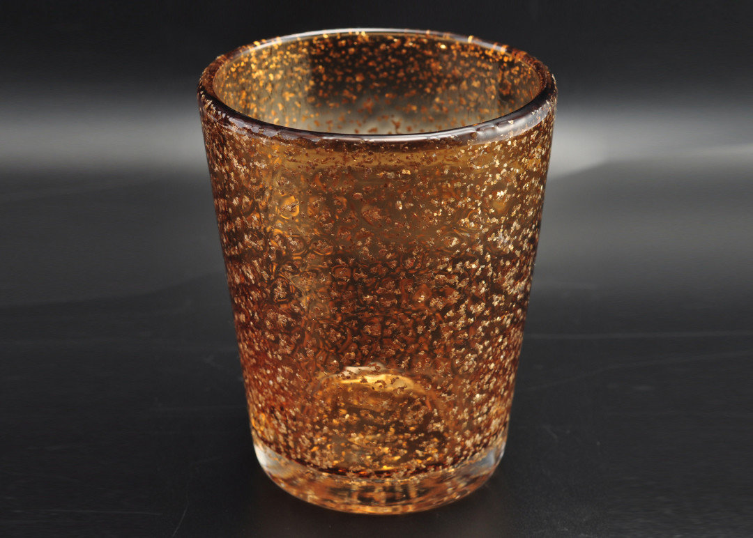 316ml Hand Made Color Sprayed Glass Votive Candle Holder with Bubble Effect