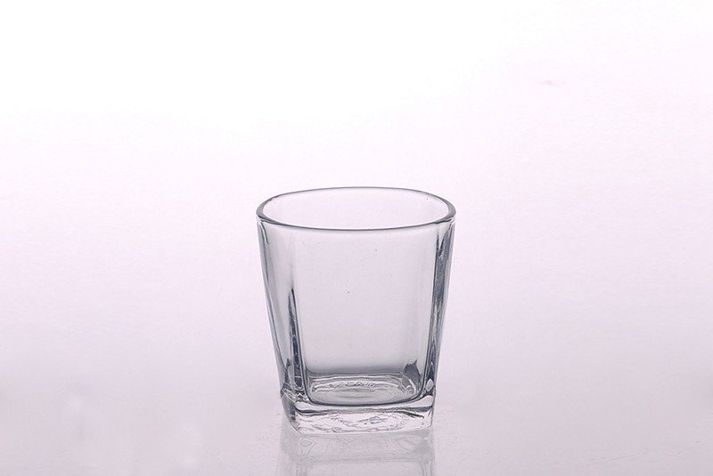 Food Safe Water Glass Tumbler , Square Whiskey Glass cup decorative