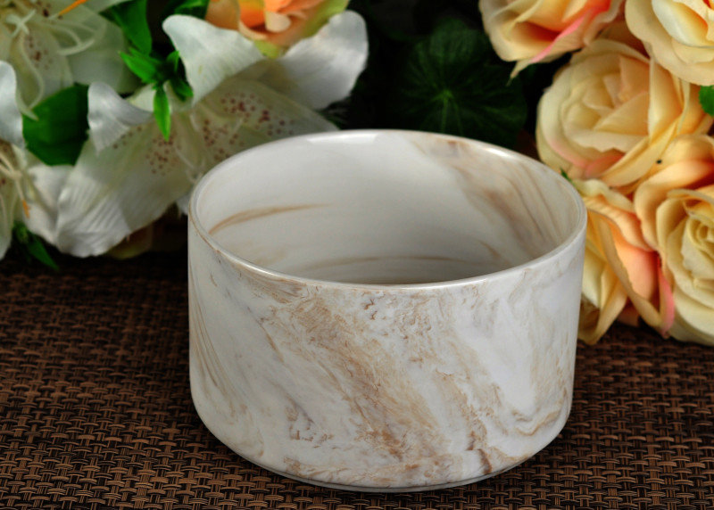 Round Shaped Marbel Ceramic Holder for Tealight or Candle Making