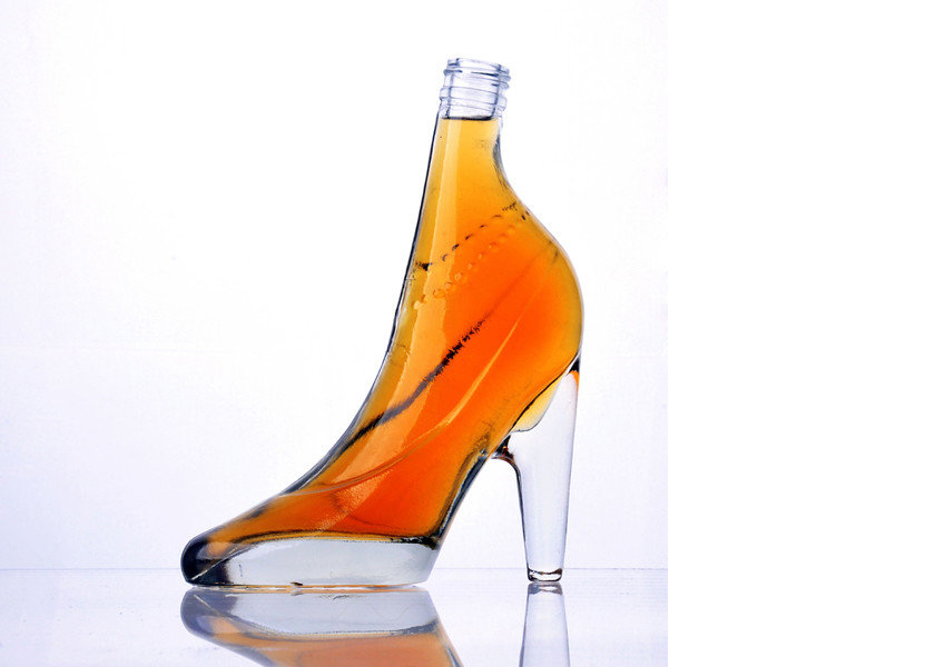 Home Decoration Fantastic Women High Heel Clear Glass Wine Bottle