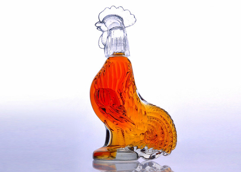 Best Selling High Quality Super Clear Cock Shaped Glass Wine Bottle