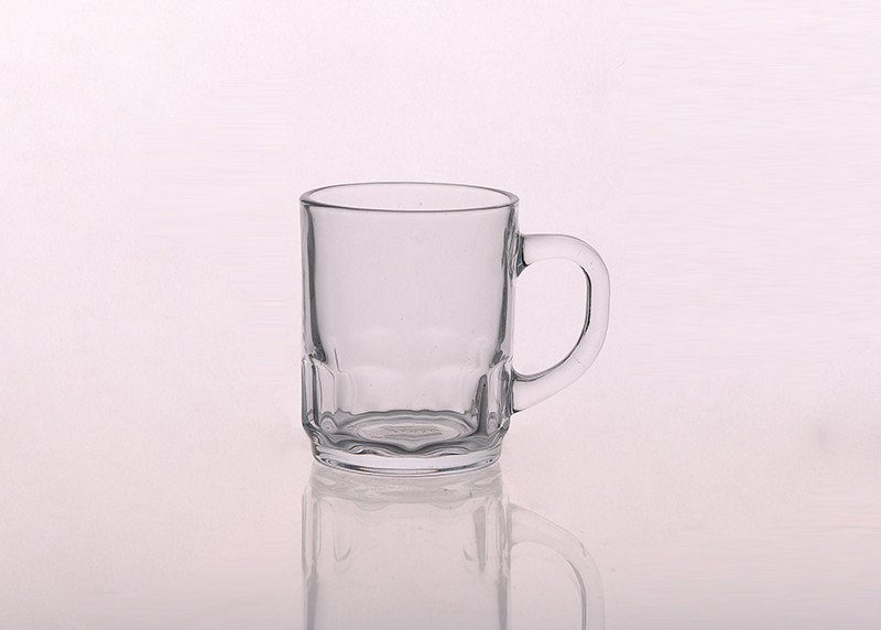 Round bottom Glass Tableware , drinking glass water mug with hand