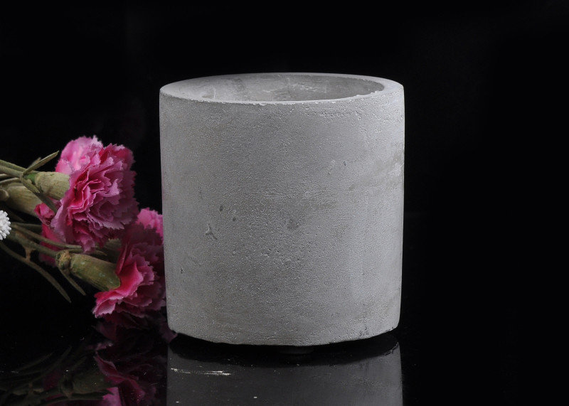 Modern Design Custom Concrete Ceramic Candle Holder , Cement candle jars