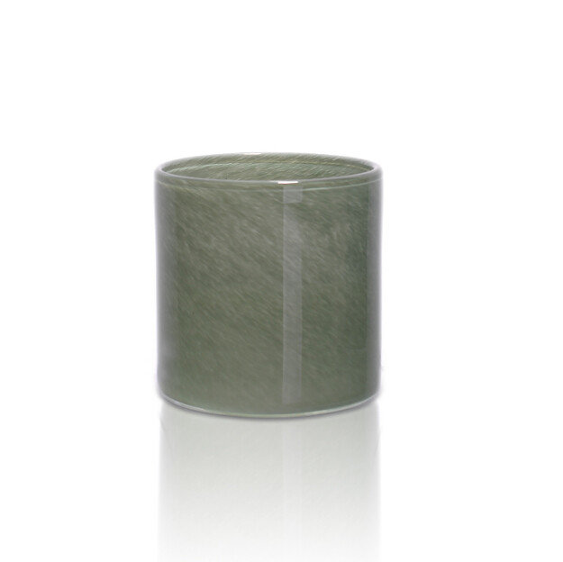 Yellow cylinder glass candle holders , decorative glass flower candle holder