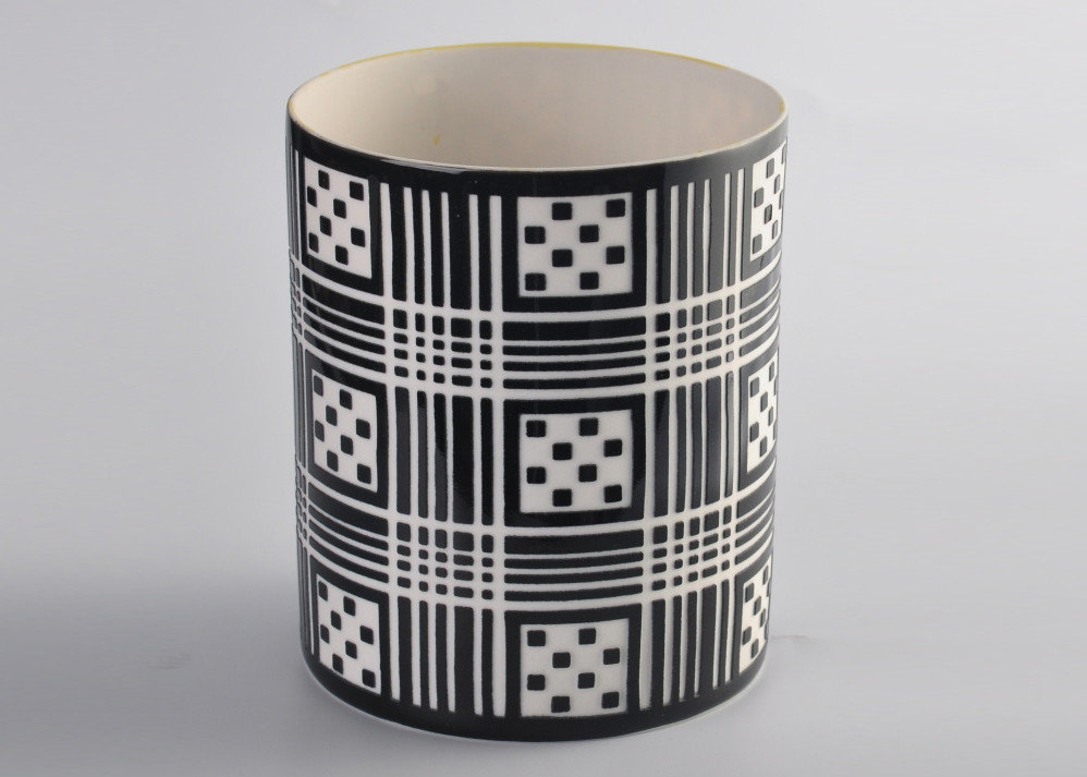 Streak Glazing Engrave Decoration Ceramic Candle Holder Wedding Decoration