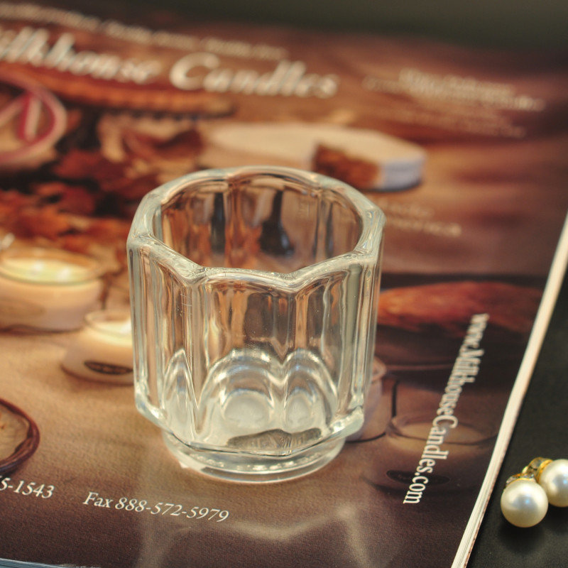 Big octagon design candle holder glass replacement , 57ml candle holders glass decor