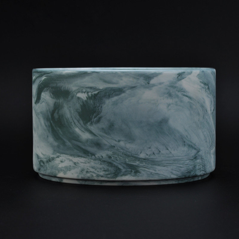Dining room Marble container holders for candles with matte finish outside
