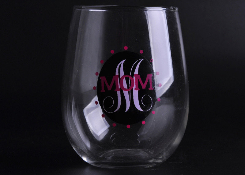 15 oz machine blown clear egg red wine tumbler glass with custom logo