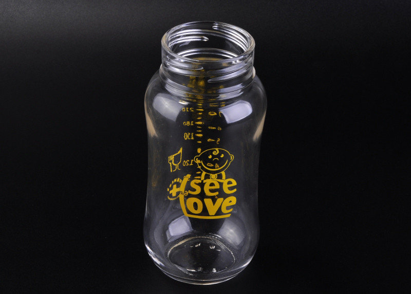 heat resistant Baby Nurser Milk Feeding Glass Bottles with scale mark