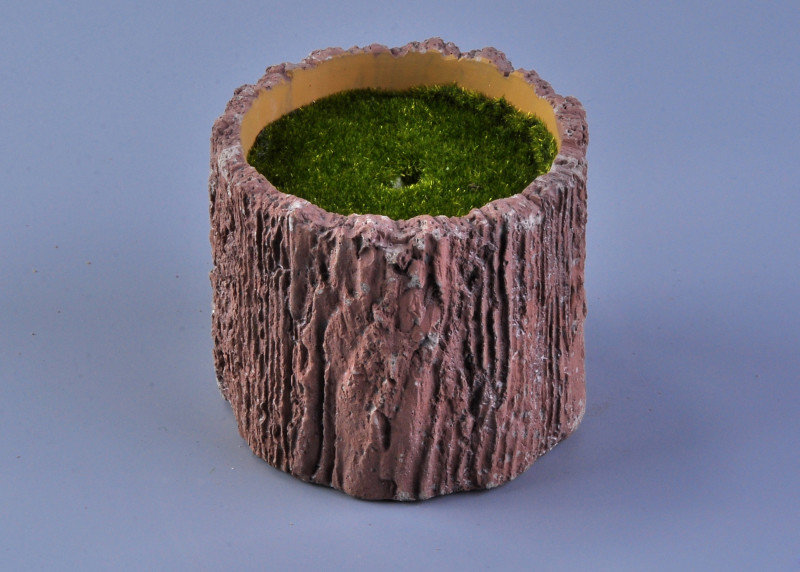 Recyclable Wood Timber Brown Cement Candle Flower Jar Eco - friendly