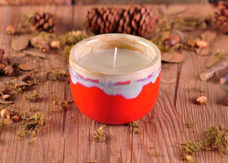 Round Shape Color Sprayed Ceramic Candle Holde for Wedding Decor