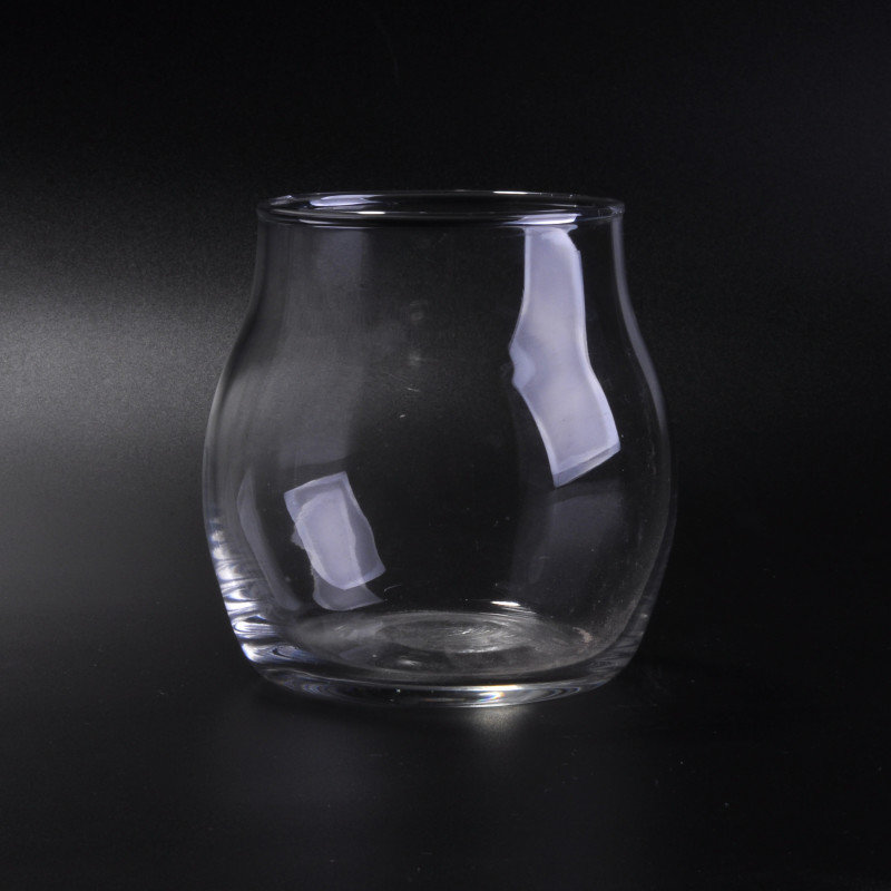 Round glass jar for scented candles by handmade processing way