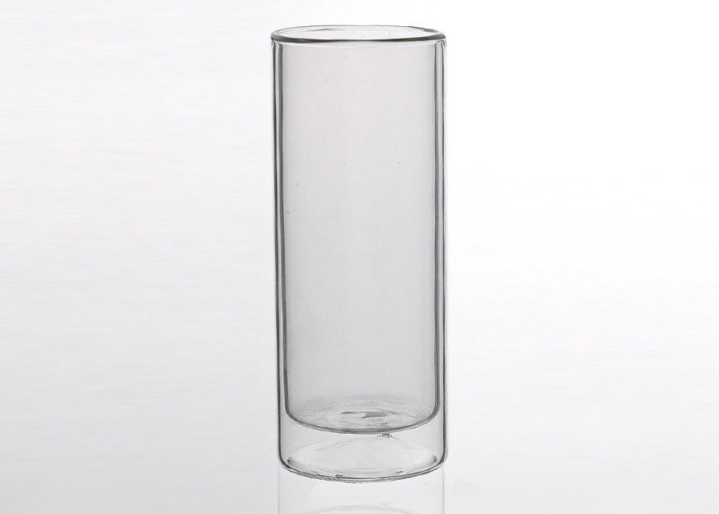 Heat Resistant Double Wall Borosilicate Glass Travel Tumbler Small Mouth Opened