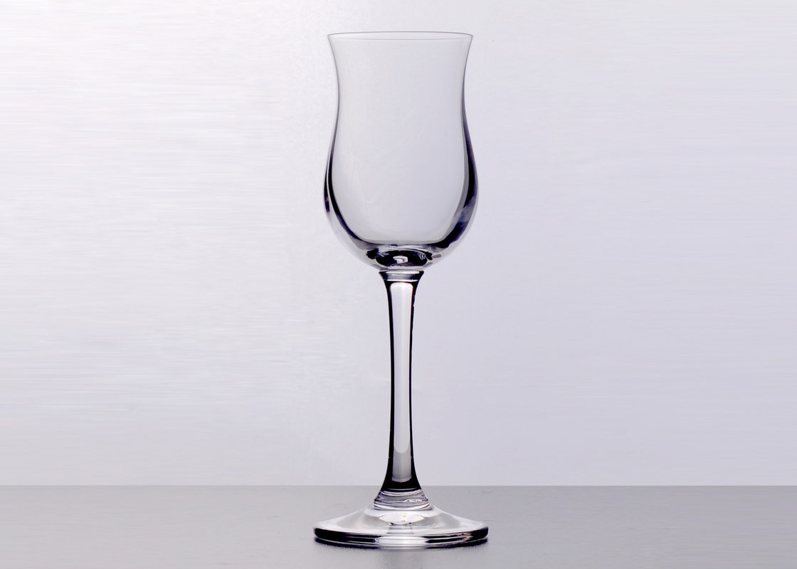 Unique Crystal Wide Mouth Stemware Wine Glasses / Tulip Shaped Long Stem Stemless Red Wine Glasses