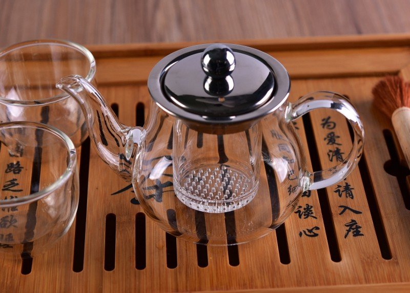 Heat Resistant Borosilicate Glass Teapot with Infuser Lid Coffee Tea Leaf Herbal 360ML
