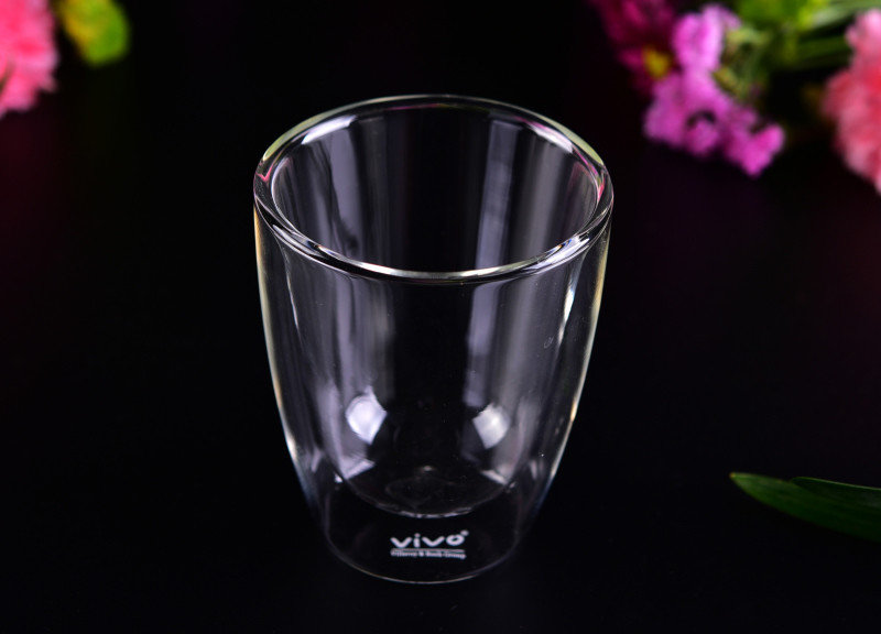 Drinkingware Double Wall Thermo Borosilicate Glass Microwave Logo Decal On The Bottom