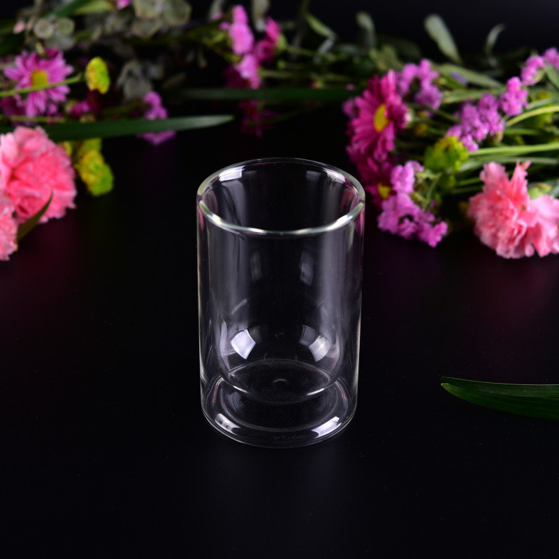 Popular 85ml Double Wall Borosilicate Glass Tea Cup Bottom dia 5.2cm
