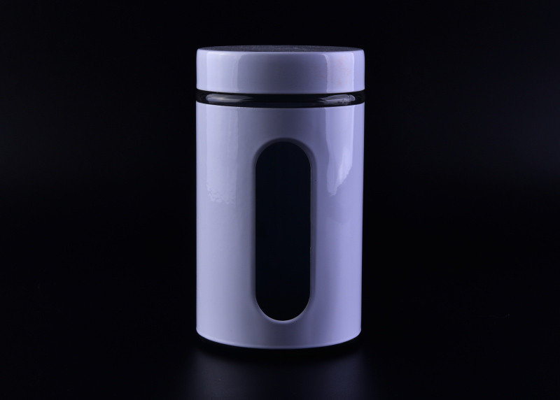Screw Cap Food Storage Wine Glass Mason Jars With Lid , 950ml Volume