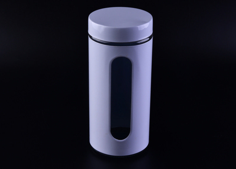 1275Ml Round Glass Tableware , Large Wide Mouth Glass Honey Jars OEM