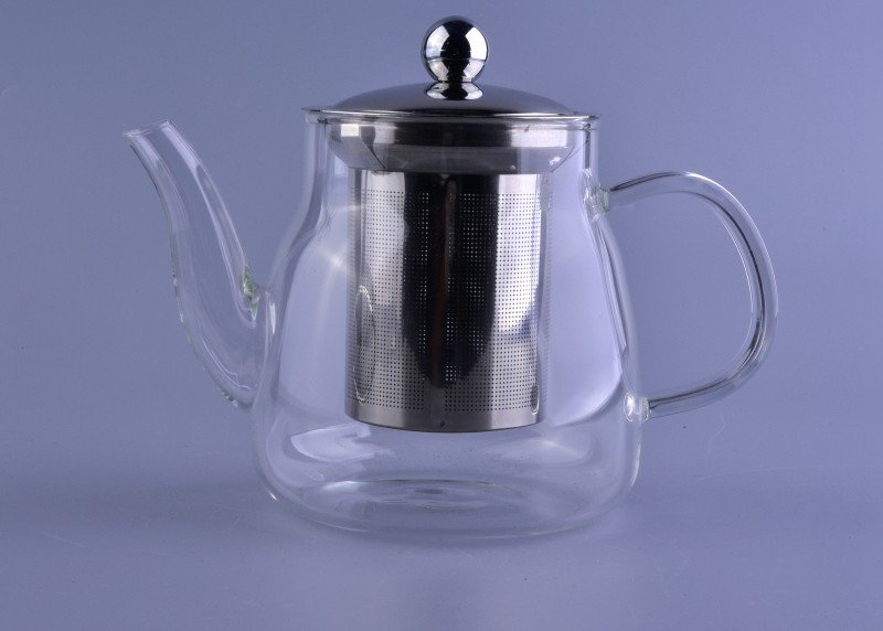 Home Use Pryex Clear Double Wall Borosilicate Glass Teapot With Cylinder Filter
