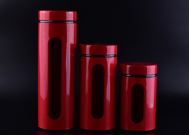 Custom Printing Food Grade Glass Tableware , Clear Glass Storage Jars For Candy