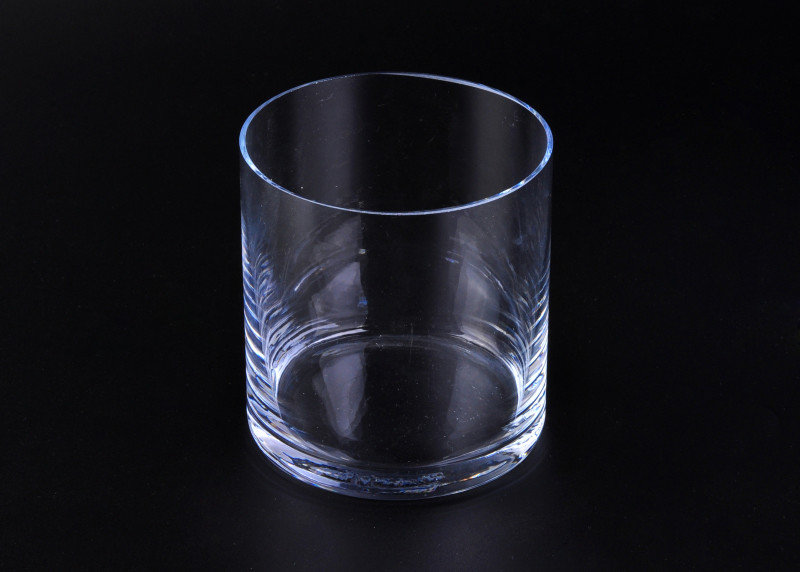 500 Ml Capacity Decorations Glass Candle Holder , Glass Candelabra Holders With Decal