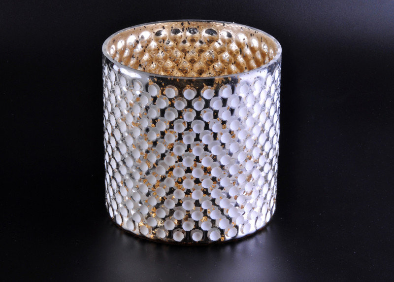 Create Diamond Shining Votive Glass Candle Holder With Woven Pattern