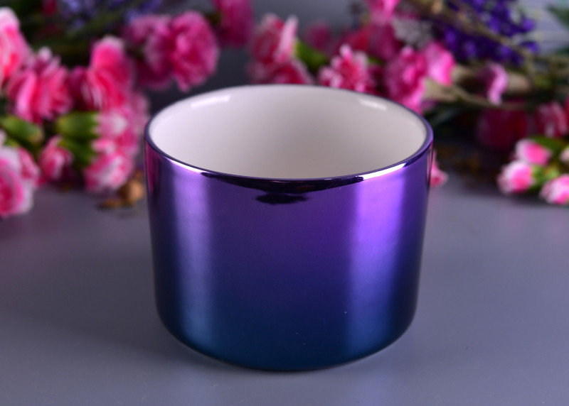Colorful Painting Electroplated Candle Holder Ceramic Different Sizes Available