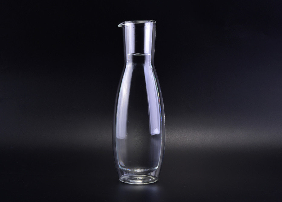 Heat Resistant Glass Tableware / Wine 1 Liter Glass Carafe Bulk Customized Sizes
