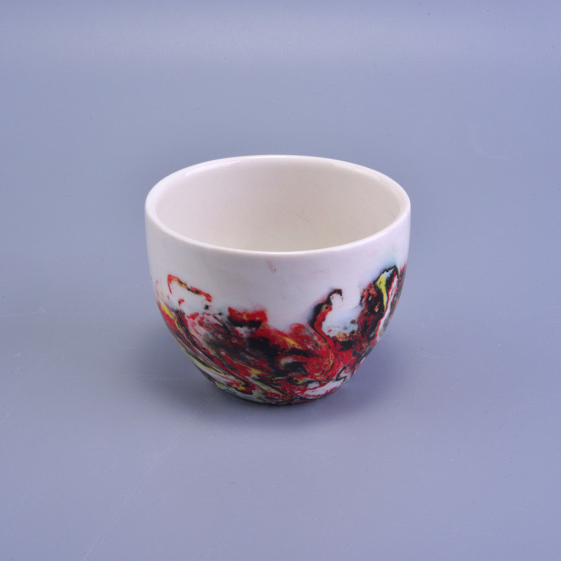 Bowl Shape Handmade Ceramic Candle Holders , Ceramic Votive Holders For Candle