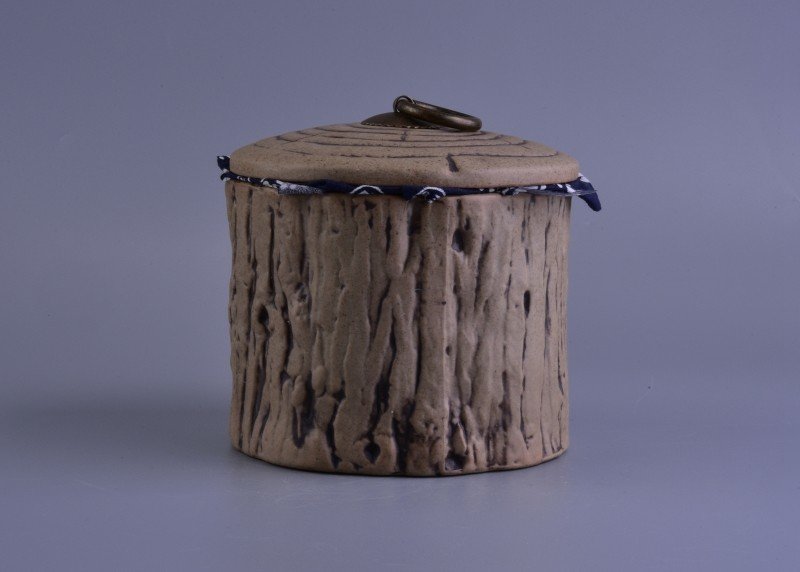 Wood Shape Tree Pattern Ceramic Candle Holder In Stock , Unique Design
