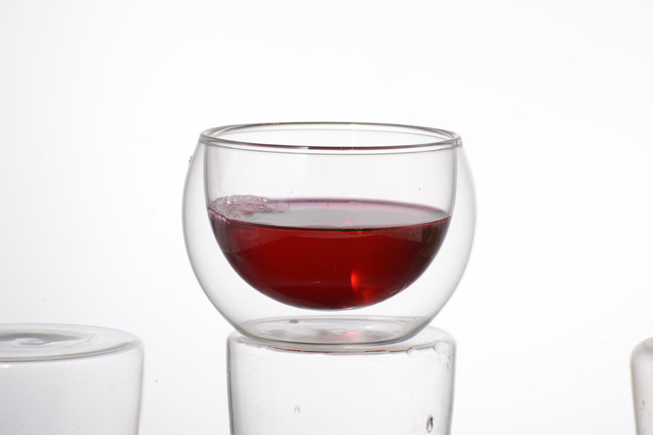 Heat Resistant Borosilicate Double Wall Glass Tea Cups 50ml , Mini Size