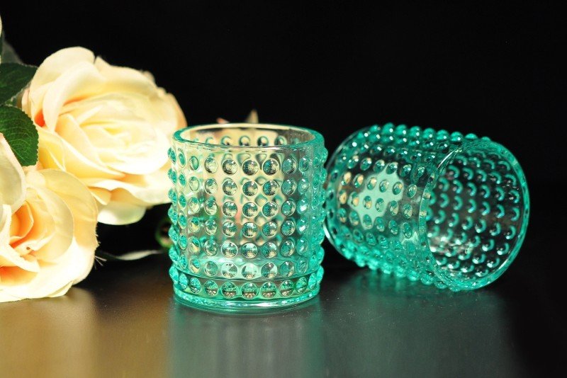 Color Sprayed Glass Tealight Candle Holders / Glass Candlestick Holders
